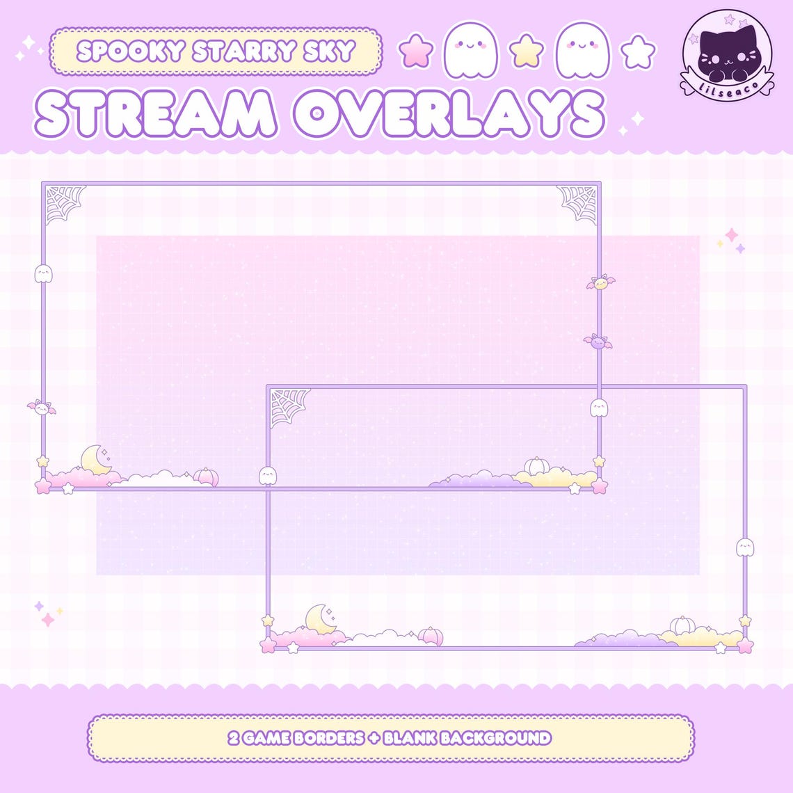 Spooky Starry Sky Overlay Set, Twitch, Webcams, Overlays, Stream Pack ...