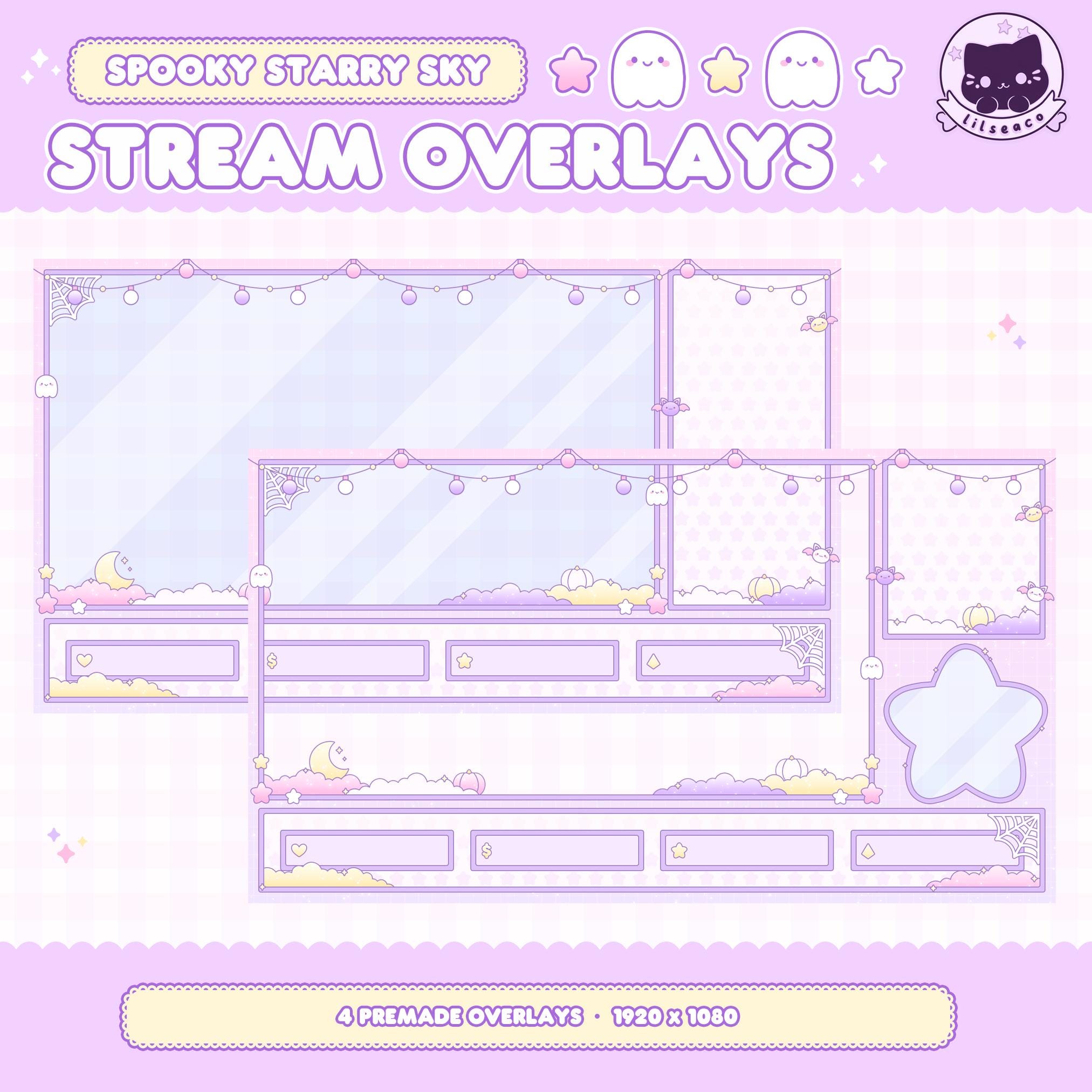 Spooky Starry Sky Overlay Set, Twitch, Webcams, Overlays, Stream Pack ...