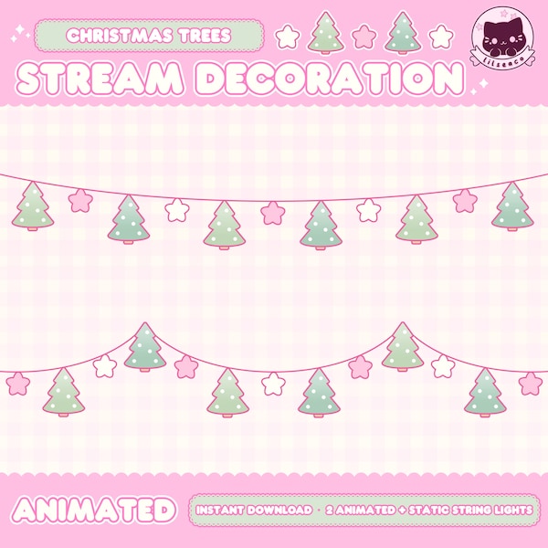 Animated Celestial String Light Overlay, Animated Twitch Overlay ...