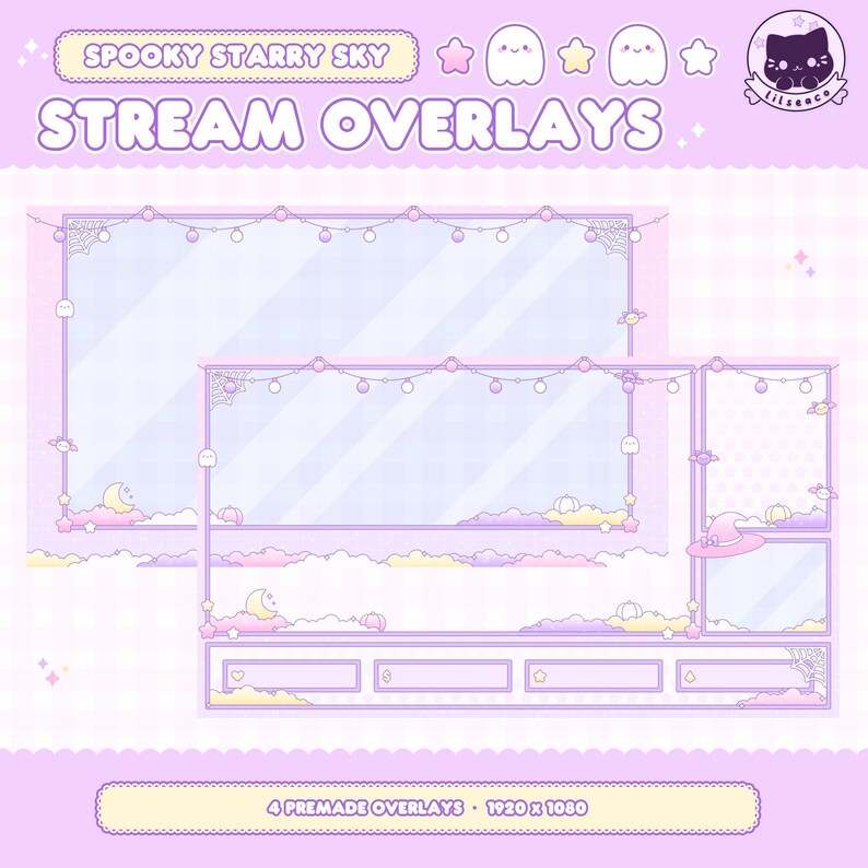Animated Spooky Starry Sky Stream Package, Twitch, Purple, Alerts ...