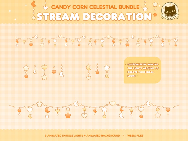 Animated Celestial String Light Overlay, Animated Twitch Overlay ...