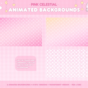Animated Stream Background, Celestial Twitch Overlay, Stream Pack, Pink ...