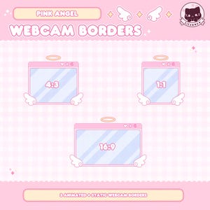 Animated Angel Webcam Borders, Twitch, Overlay, Celestial, Pink Webcam ...