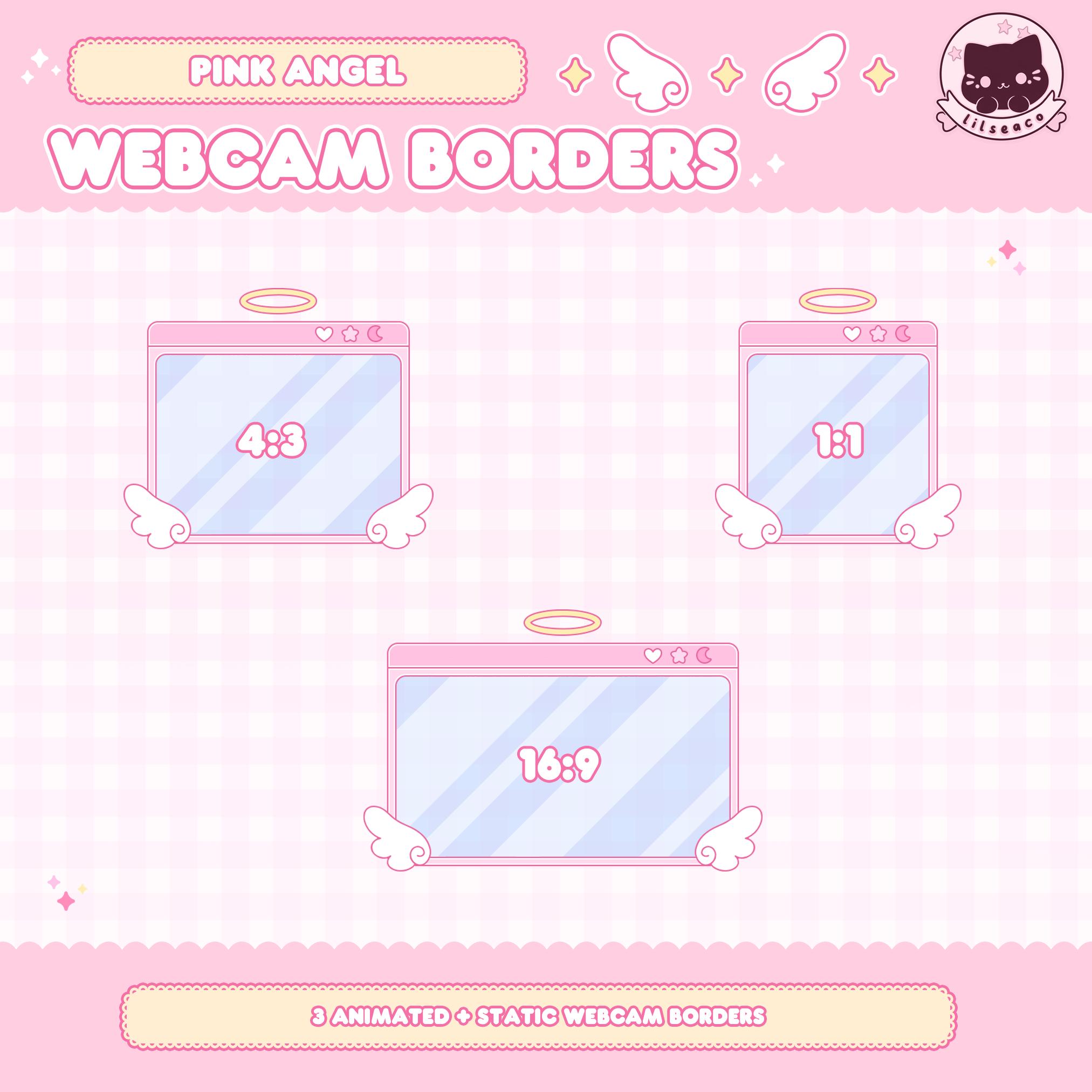 Animated Angel Webcam Borders, Twitch, Overlay, Celestial, Pink Webcam ...