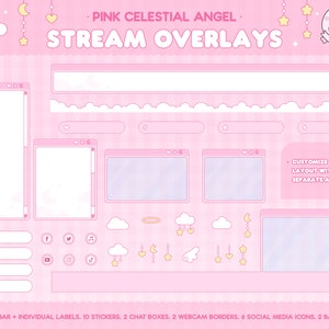 Celestial Angel Overlay Set, Twitch, Webcams, Overlays, Stream Pack ...
