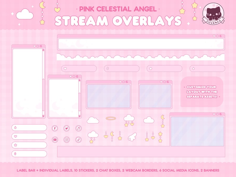 Celestial Angel Overlay Set, Twitch, Webcams, Overlays, Stream Pack ...