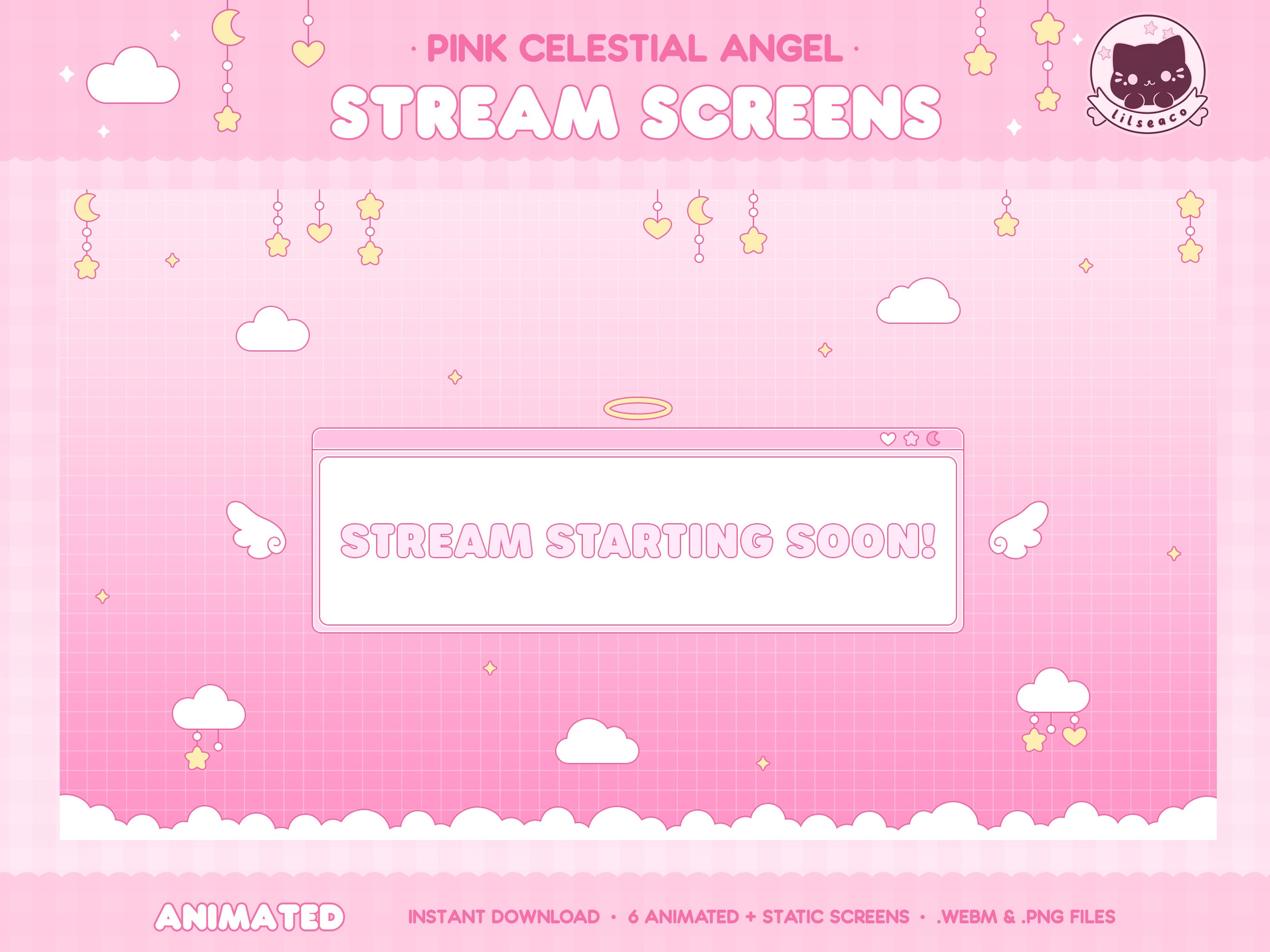 Animated Celestial Angel Screens, Twitch, Stream Screens, Starting Soon ...