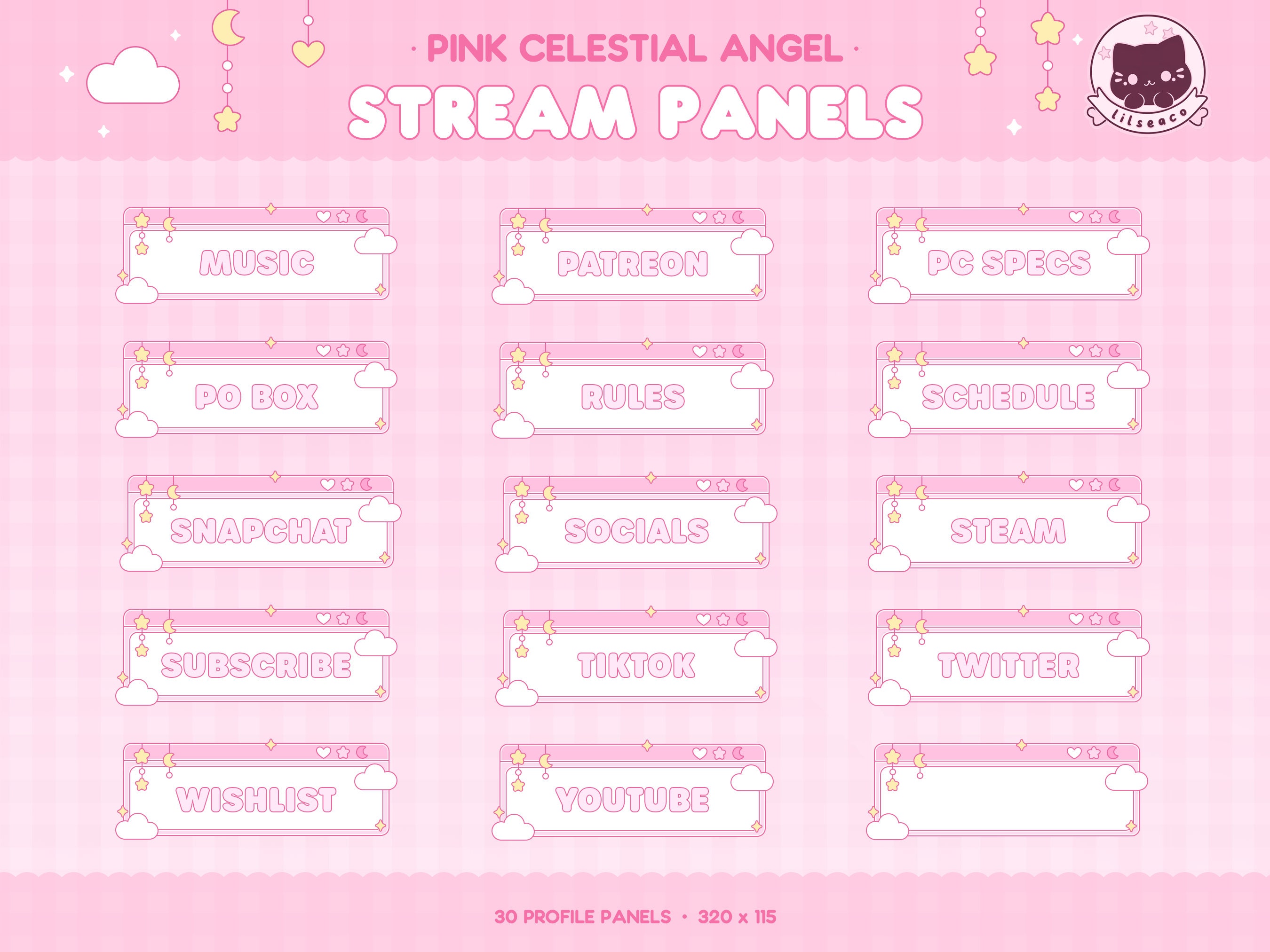 Celestial Panels, Twitch, Stream Panels, Clouds, Overlay Pack, Streamer ...