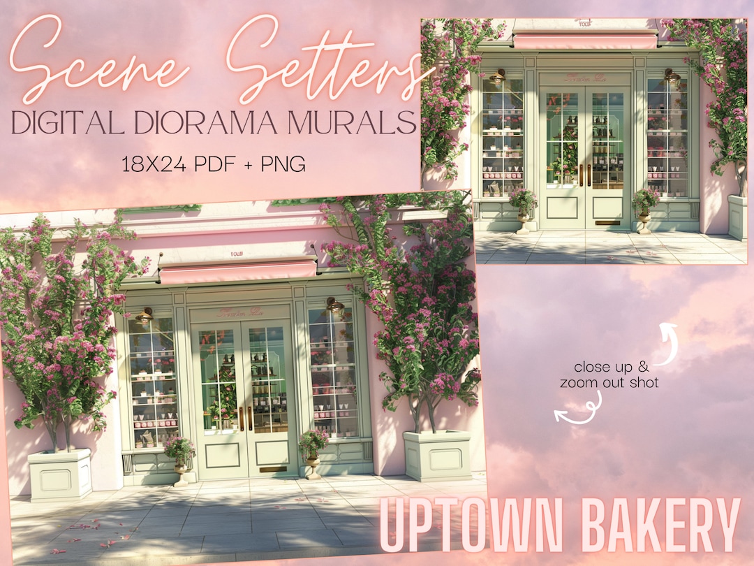 Scene Setters- Uptown Bakery- Doll Diorama Murals- Digital Download ...