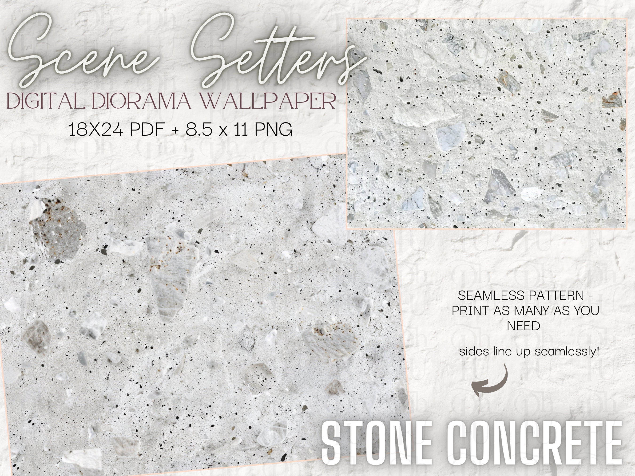 Stone Concrete Wallpaper or Flooring- Scene Setters -doll Diorama ...