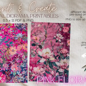 Pink Floral Rugs- Print and Create- Printable Dollhouse Rugs - Diorama ...