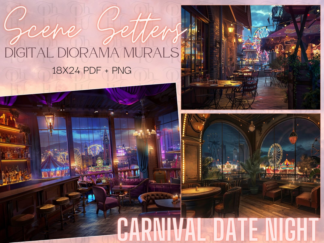 Scene Setters- Carnival Date Night- Doll Diorama Murals- Digital ...