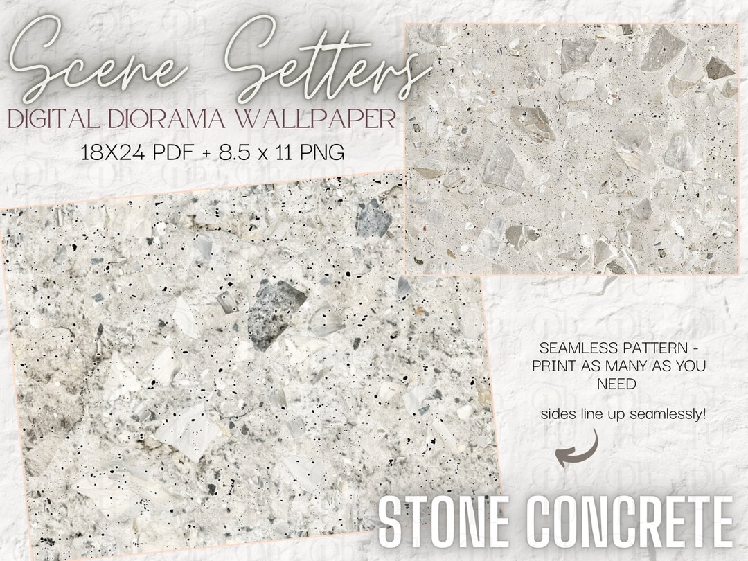 Stone Concrete Wallpaper or Flooring- Scene Setters -doll Diorama ...