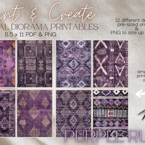 Purple Rugs - Print and Create- Printable Dollhouse Rugs - Diorama ...