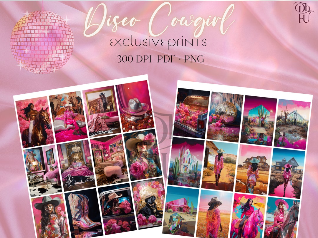 Disco Cowgirl- Exclusive Prints Dollhouse Art - Instant Download ...