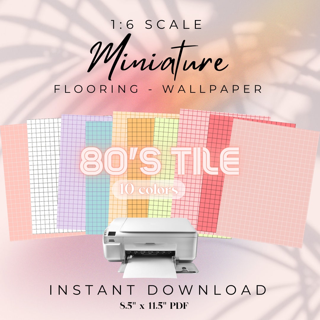 80's Tile Pack- Instant Download | 1:6 Miniature Printable Tile ...