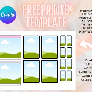 Freeprints Canva Template- Easy Miniature Art Prints Template- Digital ...