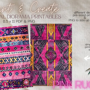 Pink Rugs - Print and Create- Printable Dollhouse Rugs - Diorama Props ...