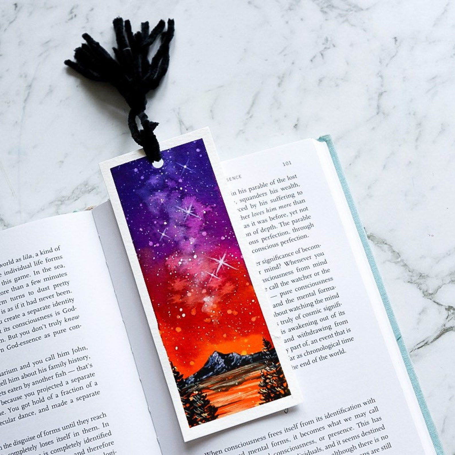 Watercolour Galaxy Bookmarks bundle of 2 | Etsy