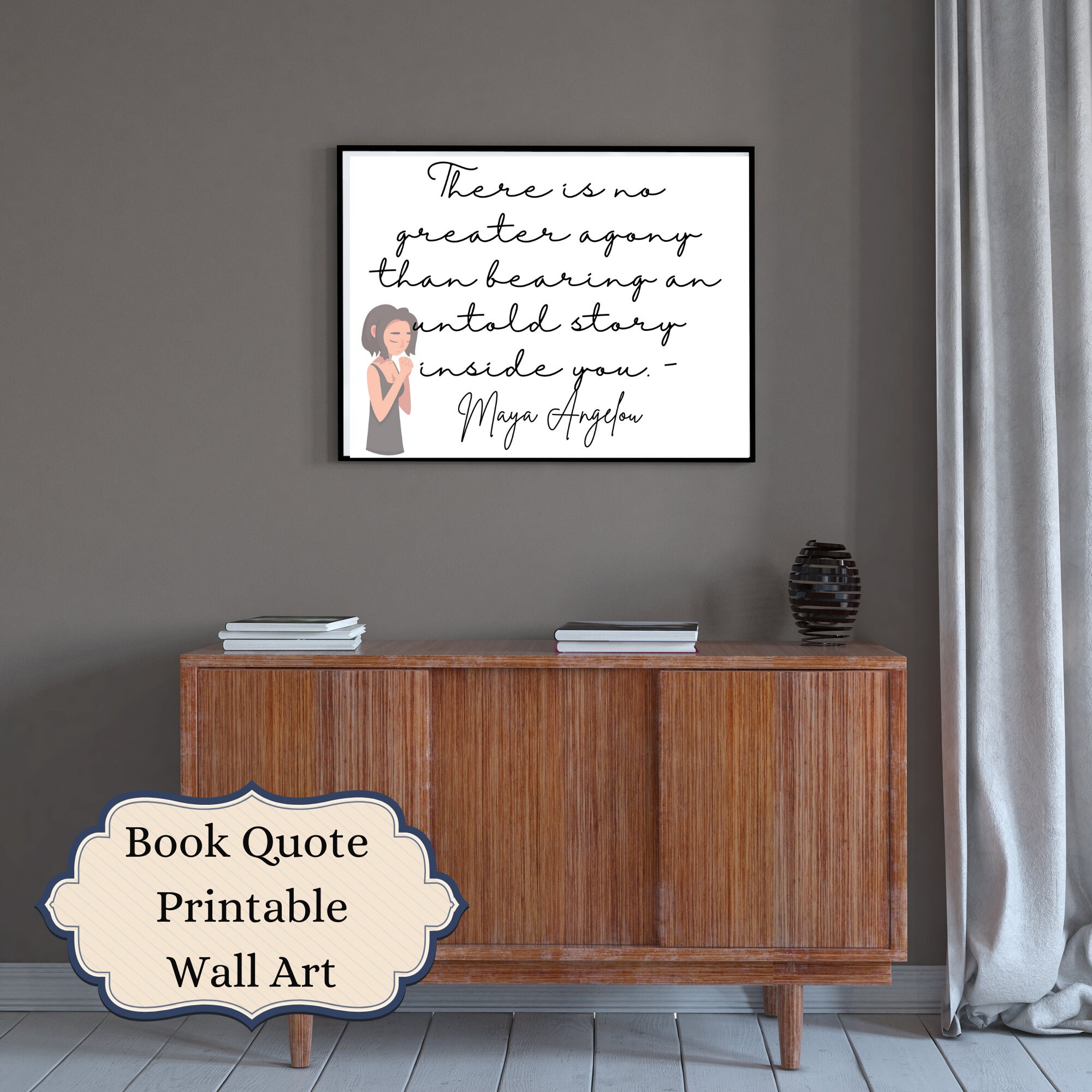 Book Quote Printable Wall Art - Maya Angelou - Etsy