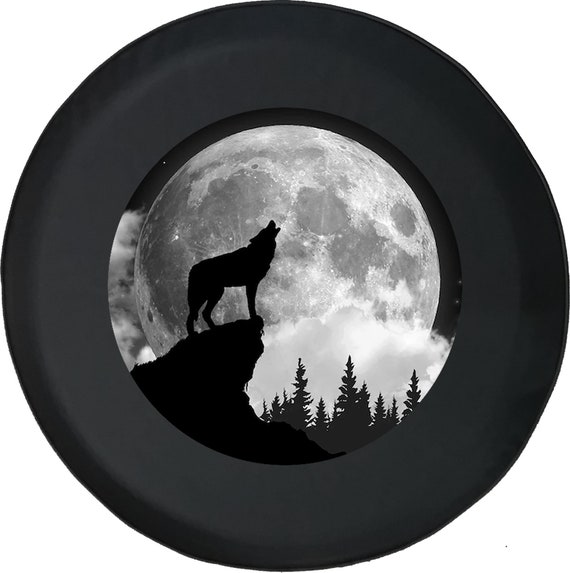 Full Moon Howling Wolf Forest Tire Cover for Jeep Camper SUV | Etsy