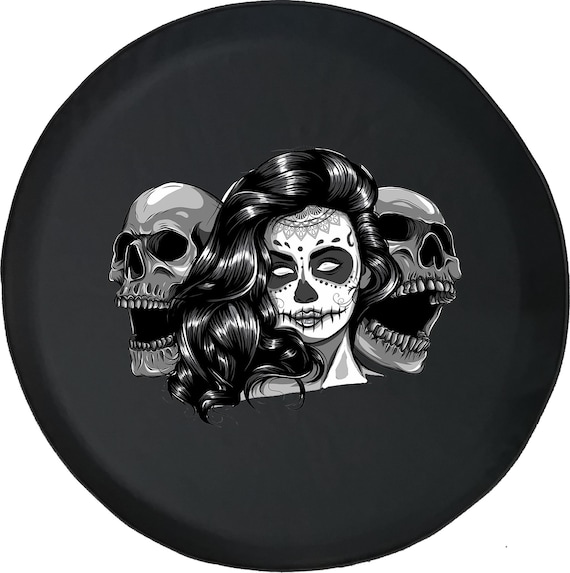 Sugar Skull Girl Tire Cover For Jeep Camper Suv With Or Etsy