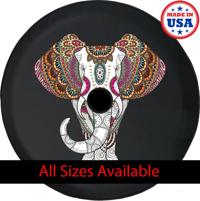 Elephant Spare Tire Cover for Camper, SUV With or Without Backup Camera ...