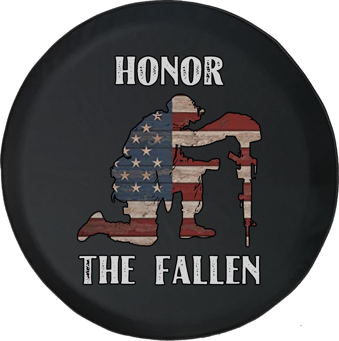 Honor the Fallen American Soldier Military Tire Cover for Jeep, Camper ...