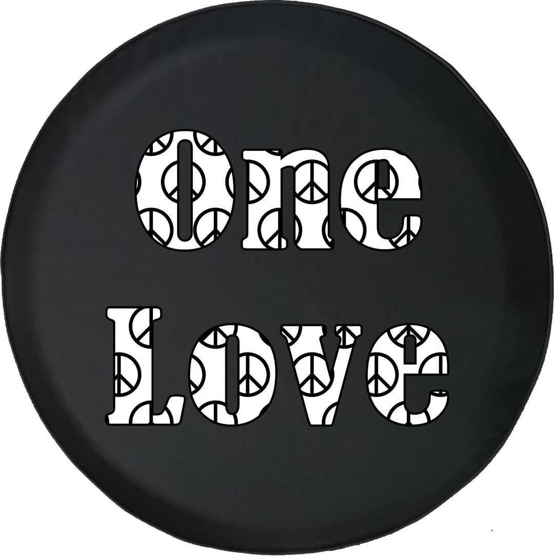 One Love Peace Sign Tire Cover for Jeep, Camper, SUV With or Without ...