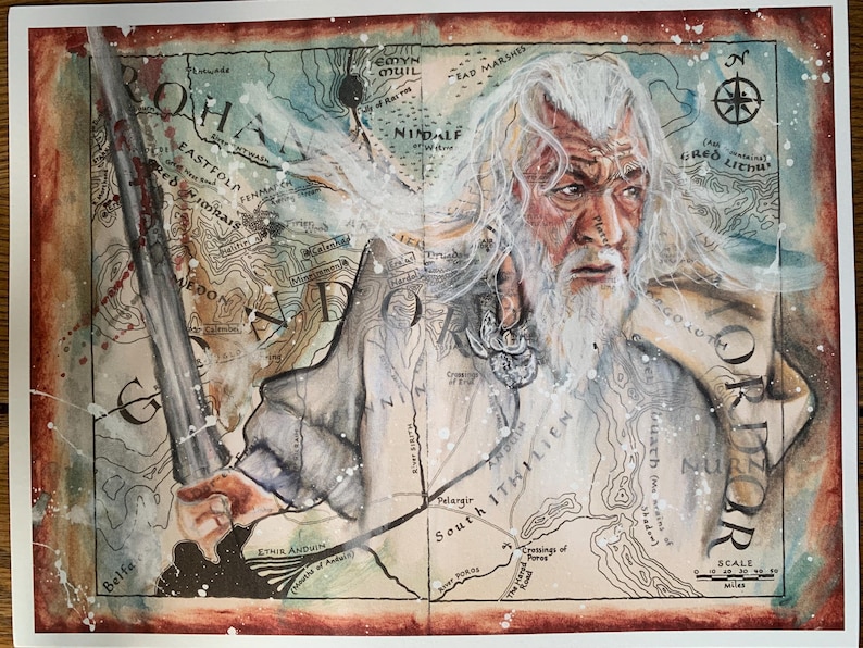 Gandalf the White on Middle Earth Map - Etsy