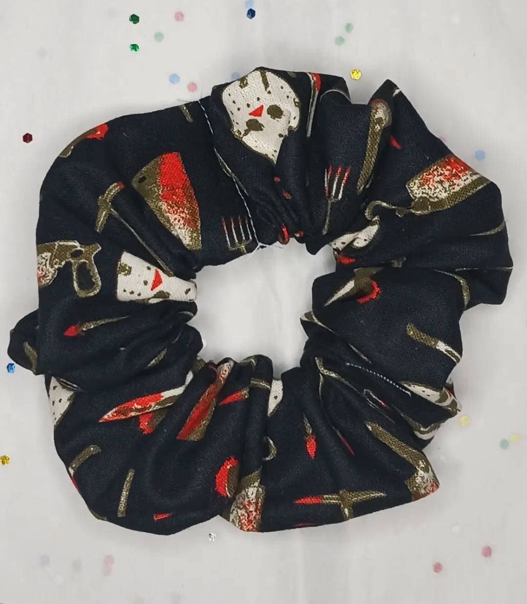 Friday the 13th Black Scrunchie, Jason, Weapons Scrunchie, Blood ...