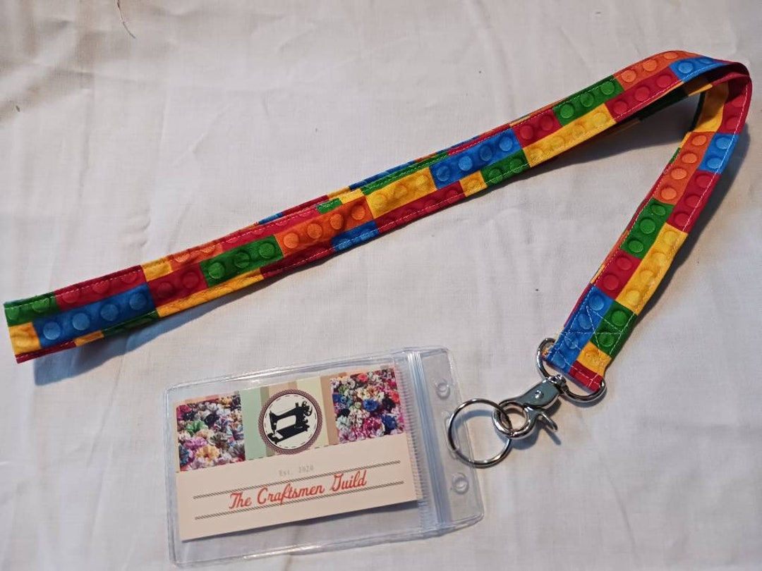 LEGO Brick Themed Lanyard, Building Blocks, Brick Toys, Geeky, Nerdy ...