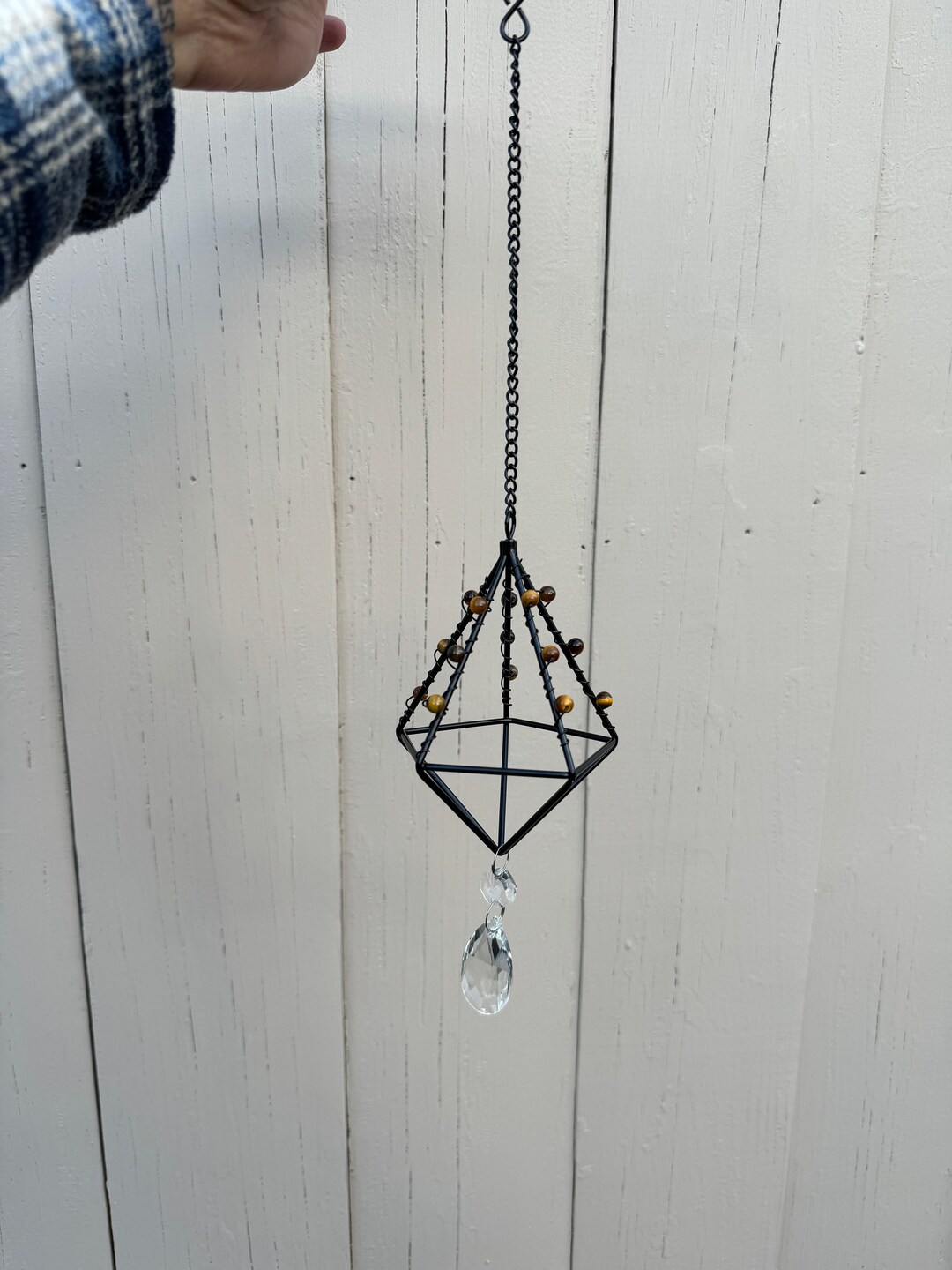 Tigers Eye Sun Catcher, Black Colored Sun Catcher, Home Decor, Summer ...