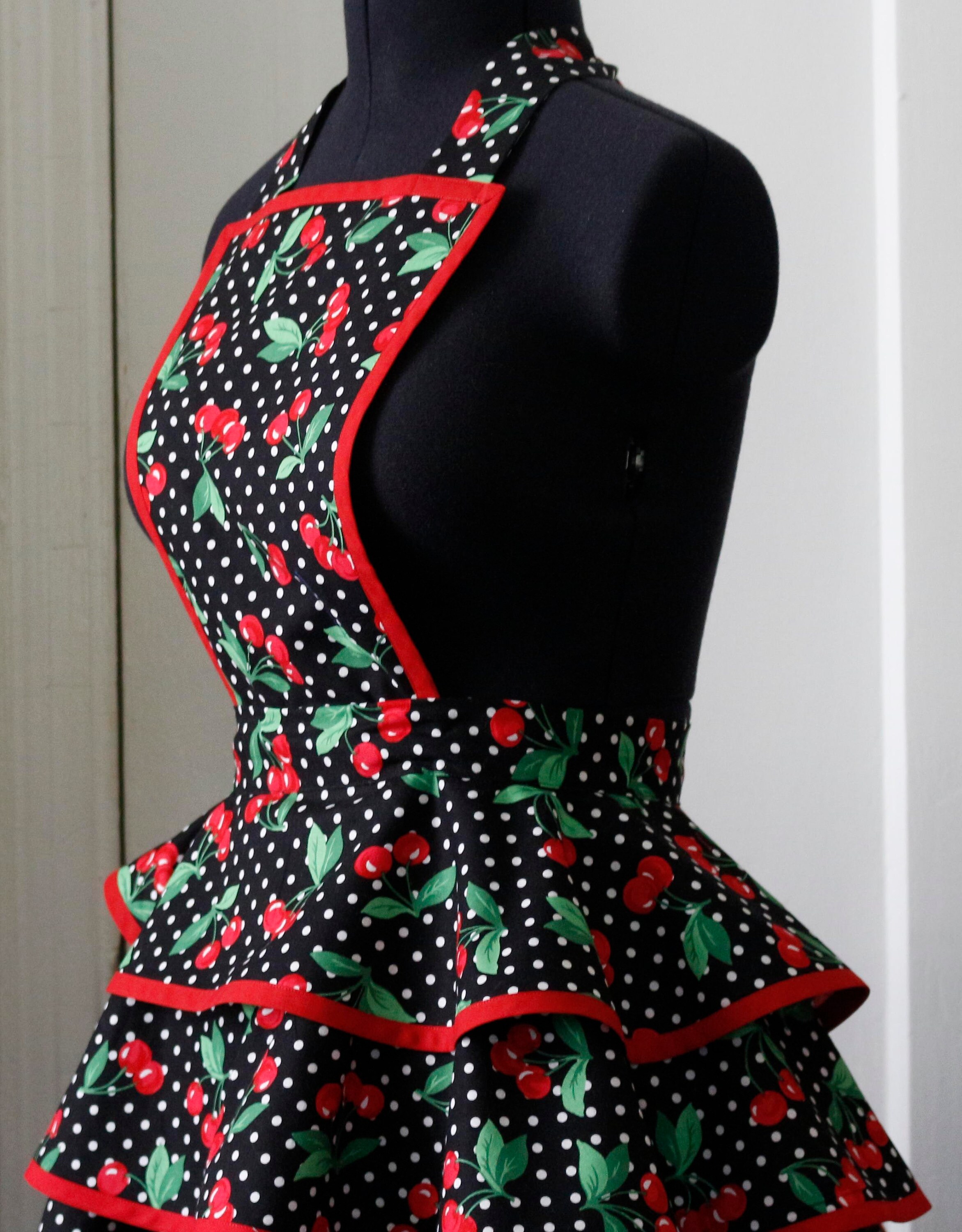 Petite Apron for Women, Retro Apron for Women, Retro Cherry Apron for ...