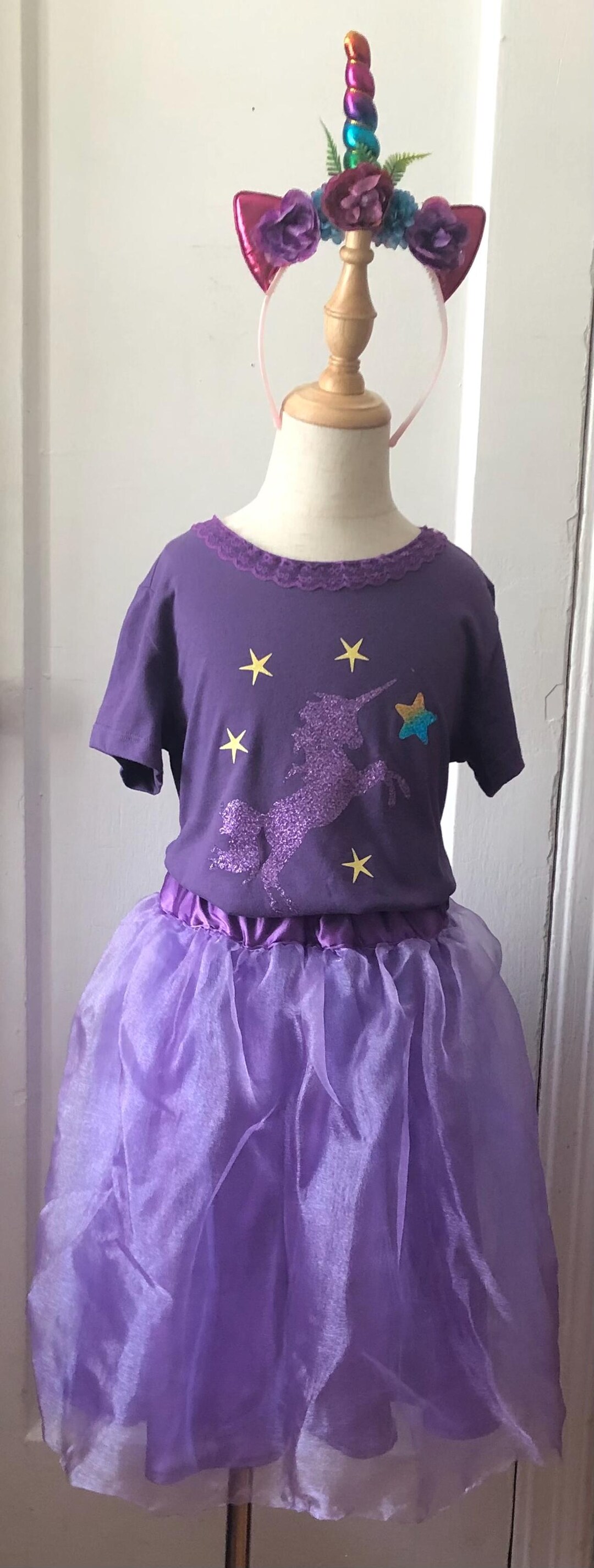 Purple Unicorn Girls Birthday Party Costume, Elegant Girls Unicorn ...