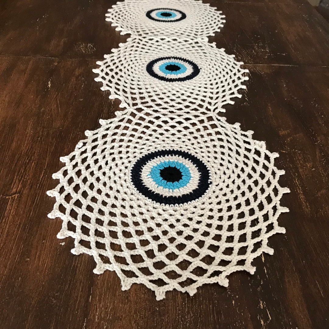 Evil Eye Table Runner: Boho Farmhouse Decor (41x13 Inches) - Etsy