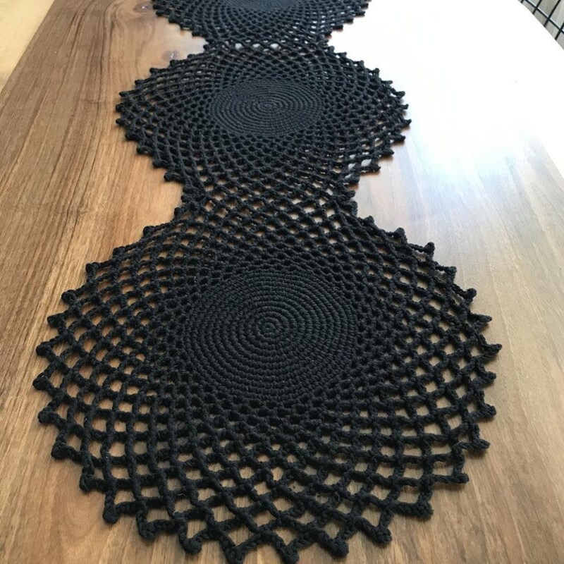 Black Table Runner - Etsy
