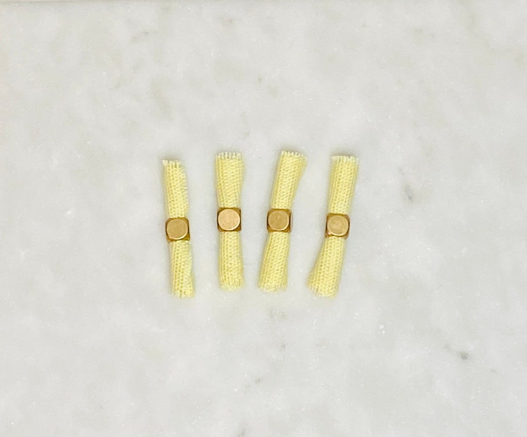 Miniature Yellow Napkin Set + Gold Rings - Etsy
