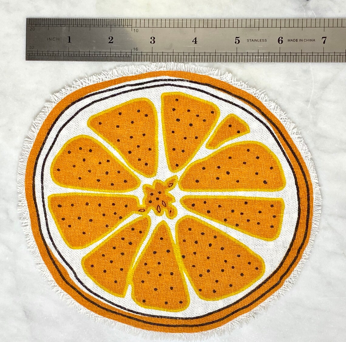 Miniature Orange Slice Fringe Rug - Etsy