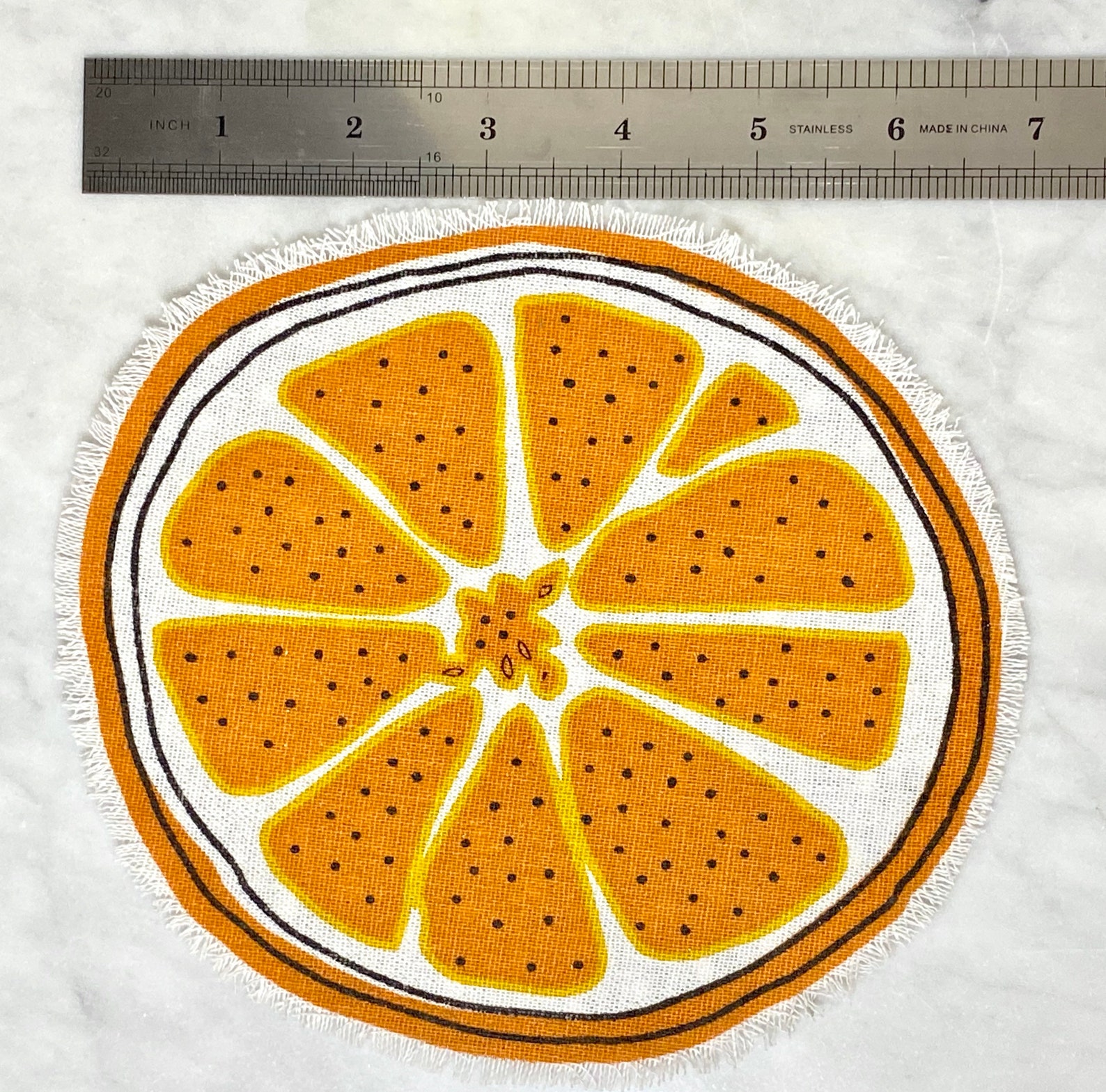 Miniature Orange Slice Fringe Rug - Etsy