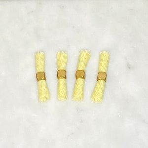 Miniature Yellow Napkin Set + Gold Rings - Etsy