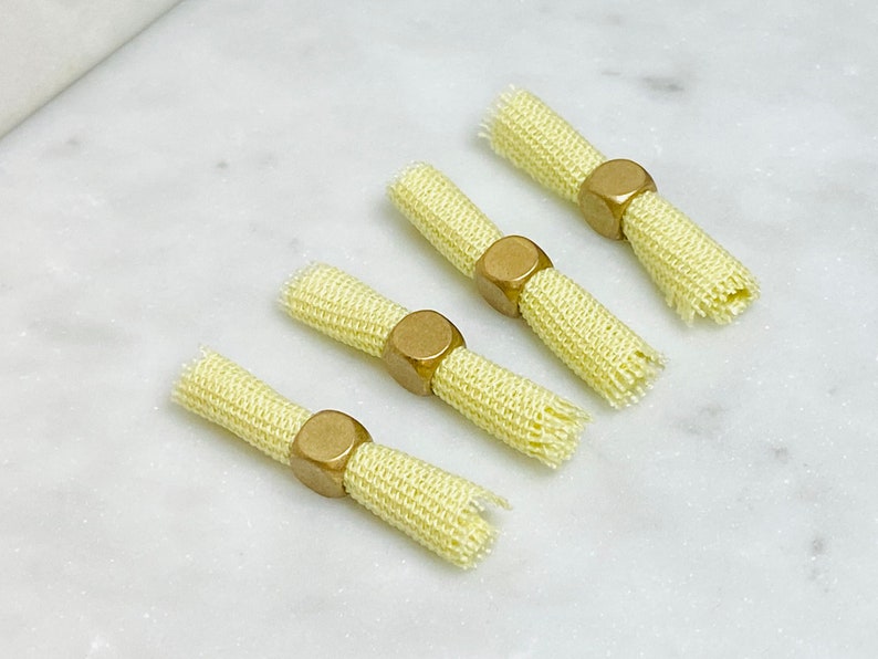 Miniature Yellow Napkin Set + Gold Rings - Etsy