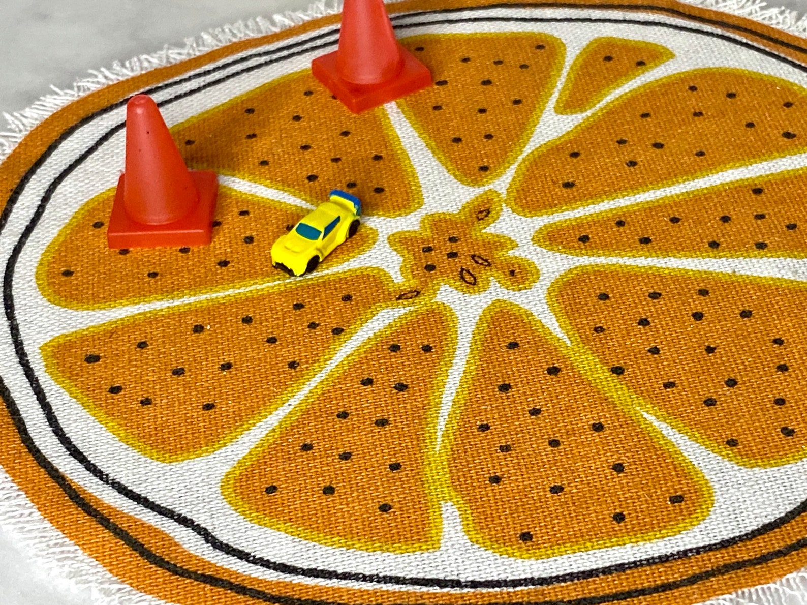 Miniature Orange Slice Fringe Rug - Etsy