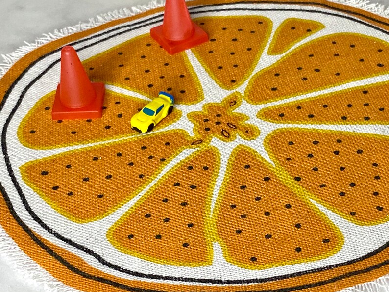 Miniature Orange Slice Fringe Rug - Etsy