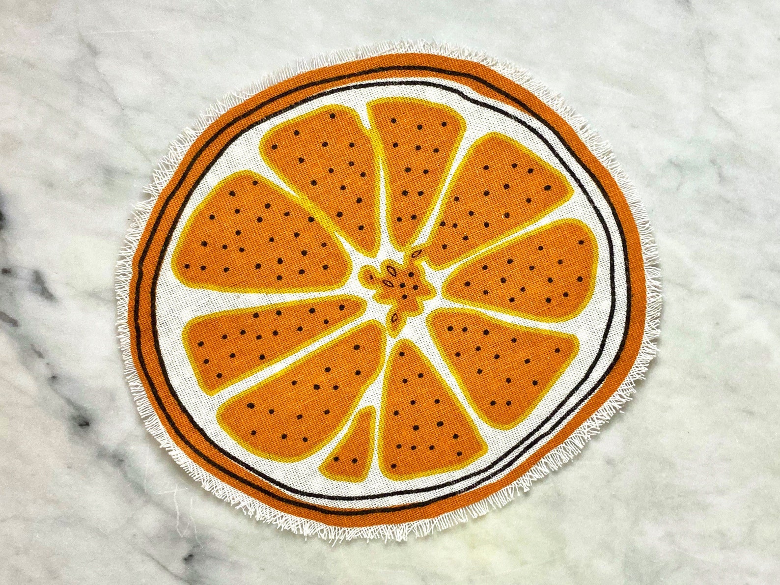 Miniature Orange Slice Fringe Rug - Etsy