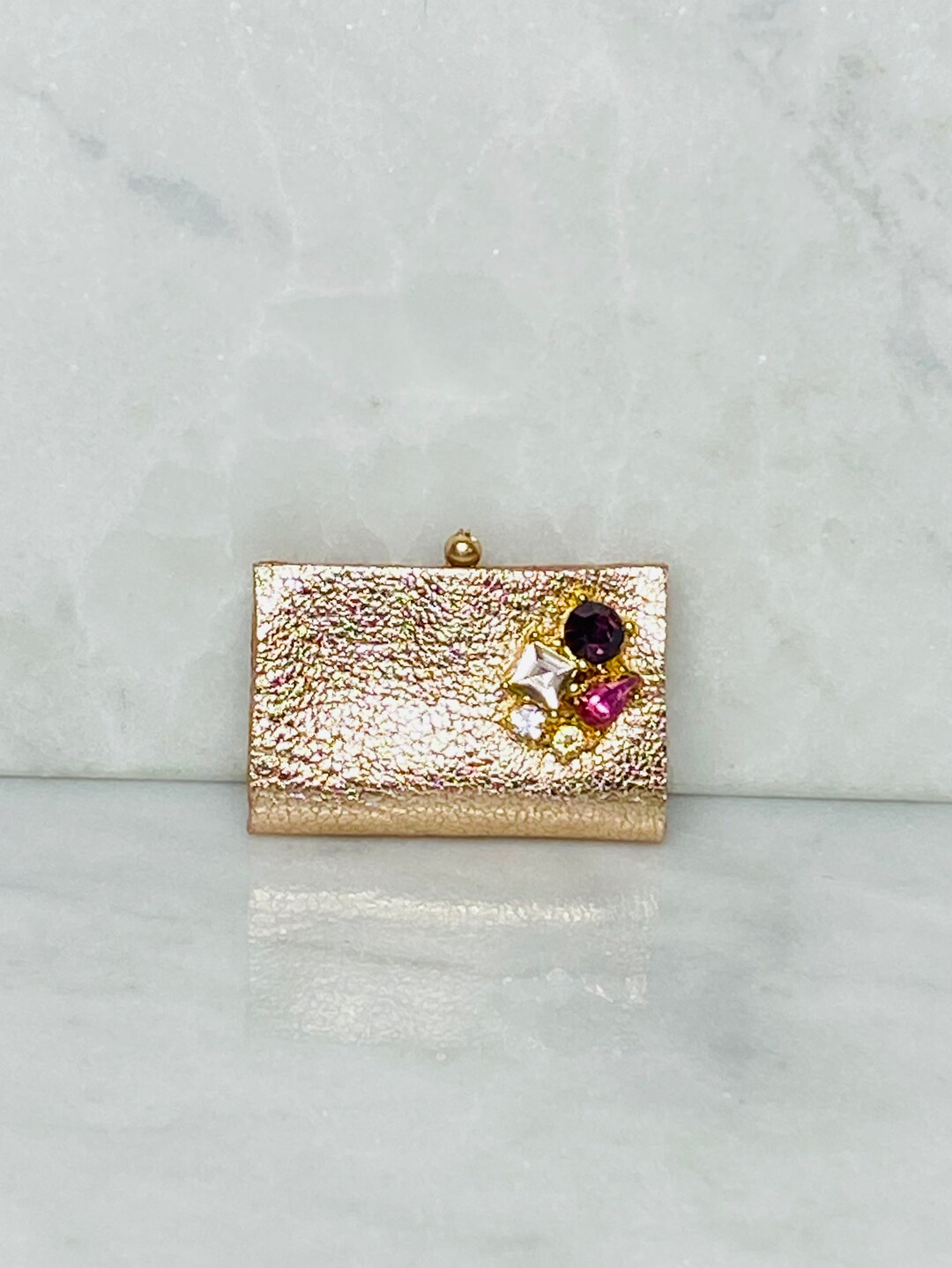 Miniature Rose Gold Cluster Jewel Clutch - Etsy