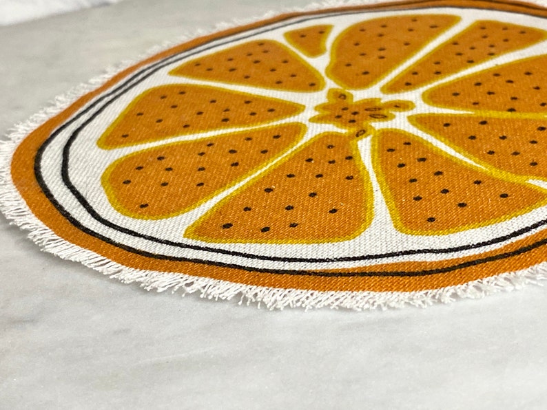 Miniature Orange Slice Fringe Rug - Etsy