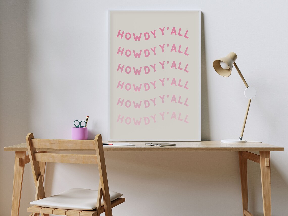 Howdy Y'all Poster Howdy Print Texas Art Nashville - Etsy