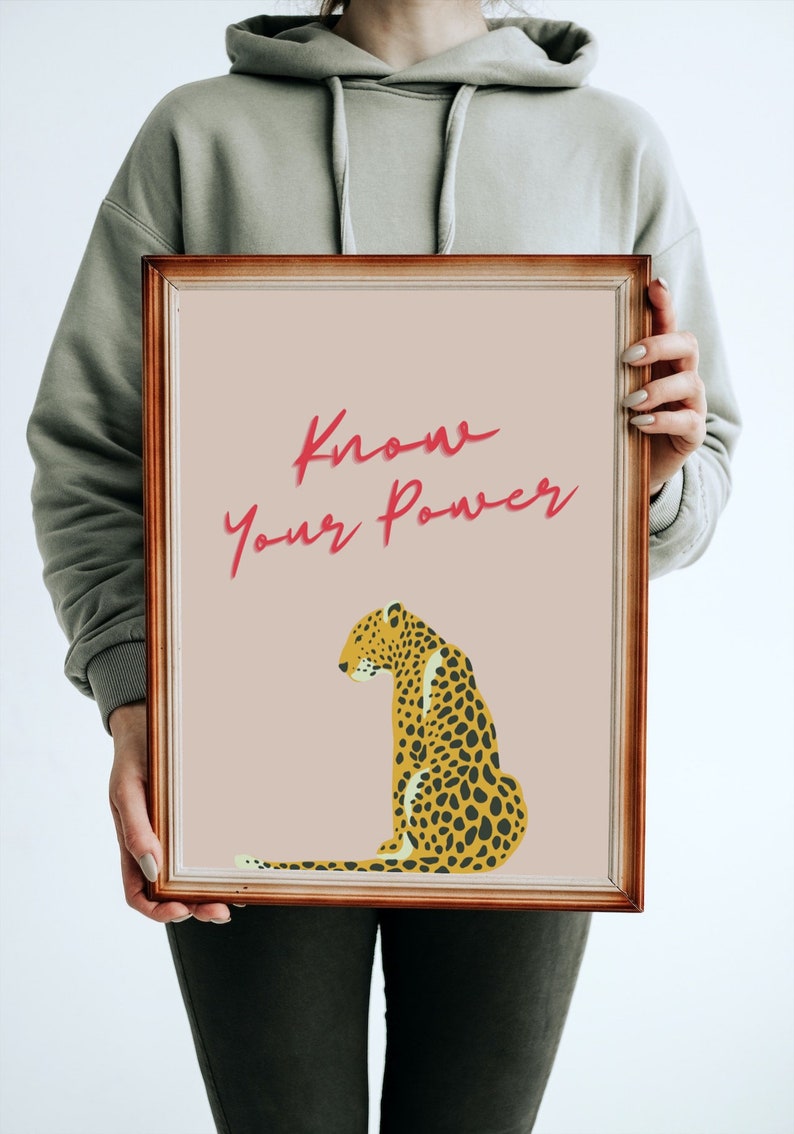 Know Your Power Poster, Digital Download, Office Art, Dorm Decor, Pink ...