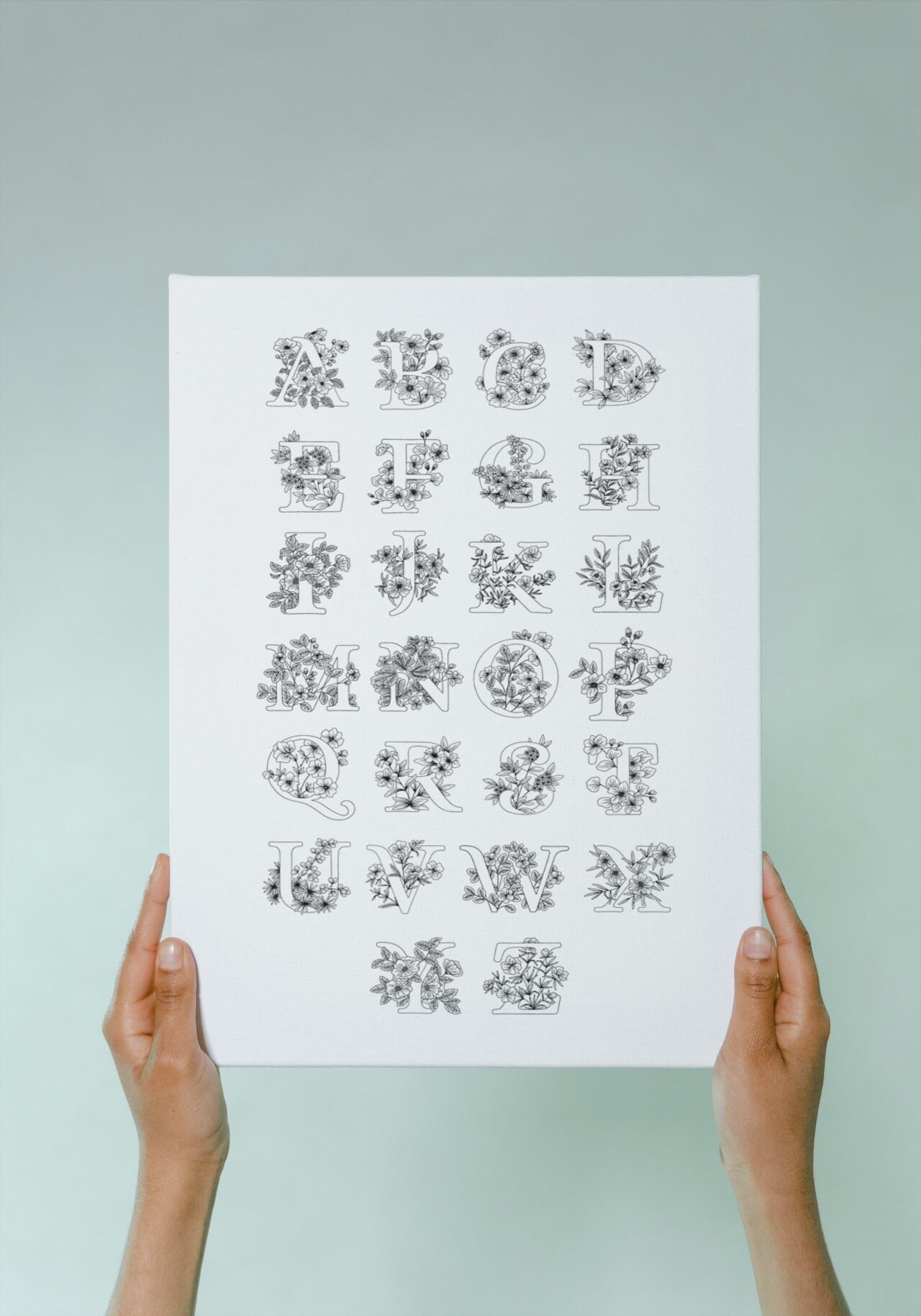 Floral Alphabet Poster Digital Download Office Art Dorm - Etsy